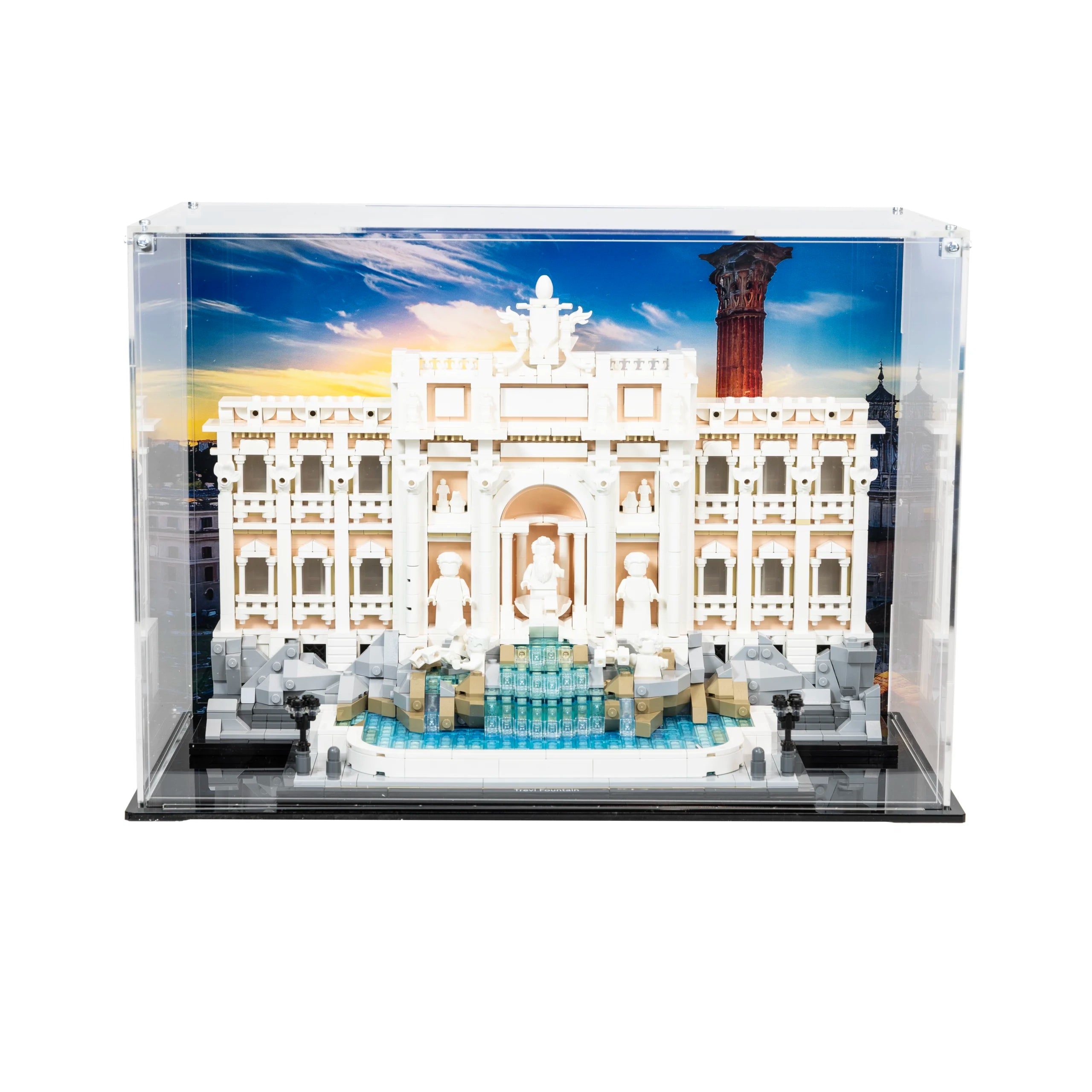 Premium Acrylic Display Case for LEGO Trevi Fountain 21062 – Laser Frame