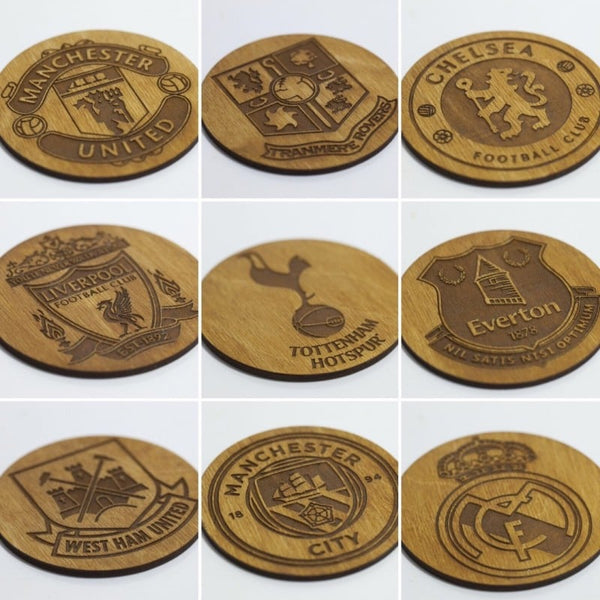 Football Team Wooden Coasters – Laser Frame