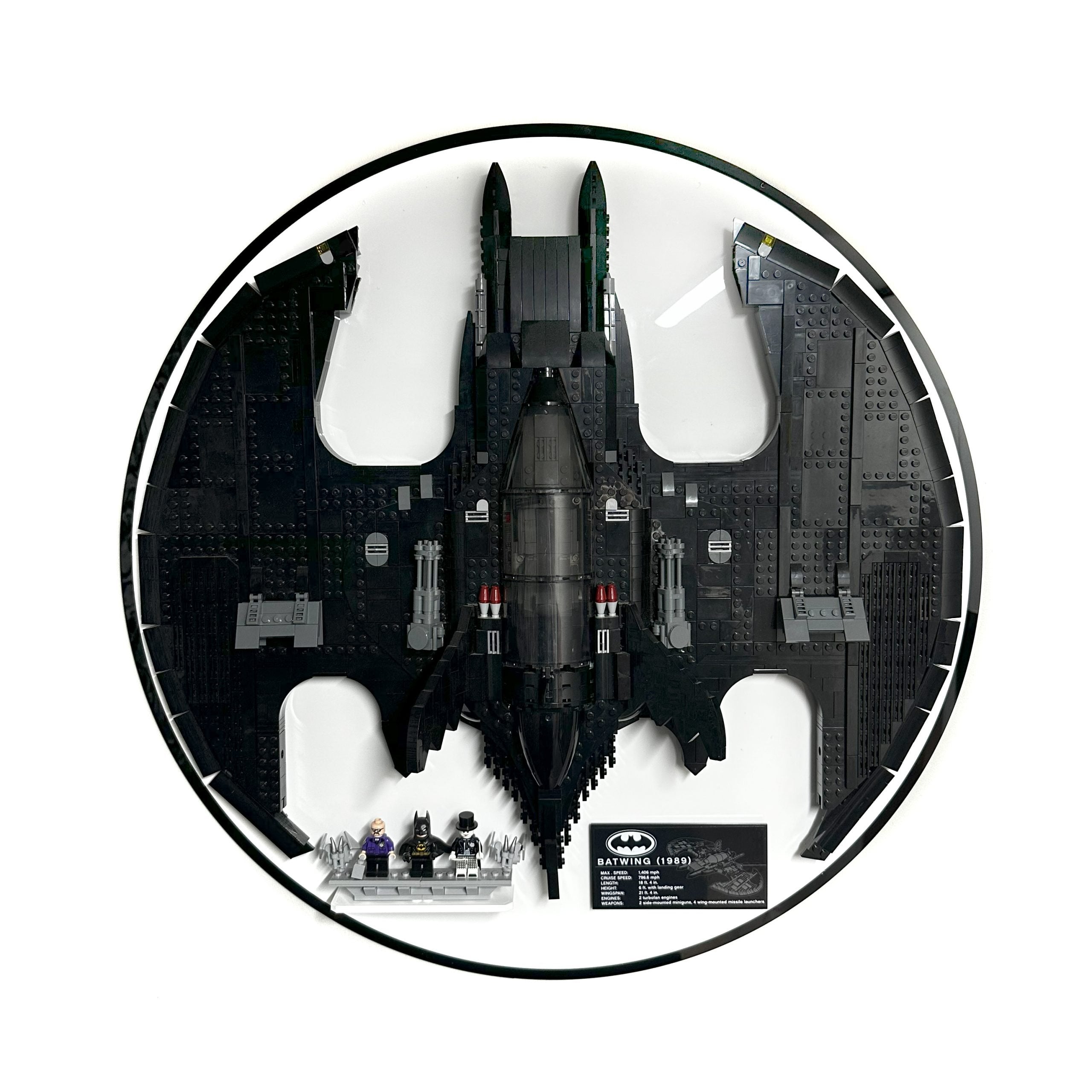 Acrylic Wall Display Stand For LEGO 1989 Batwing 76161 – Laser Frame