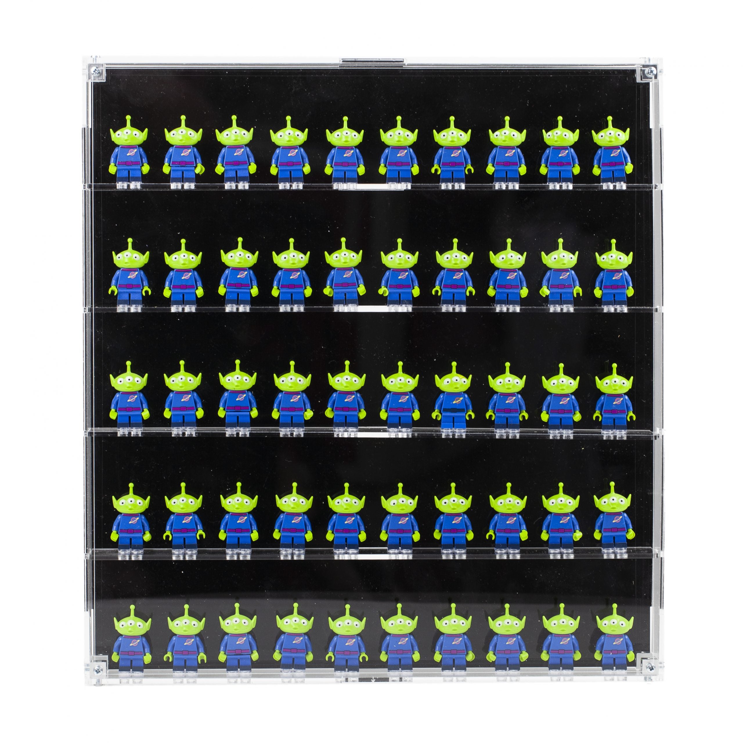 Wall mounted Acrylic Display Case for 50 Minifigures – Laser Frame