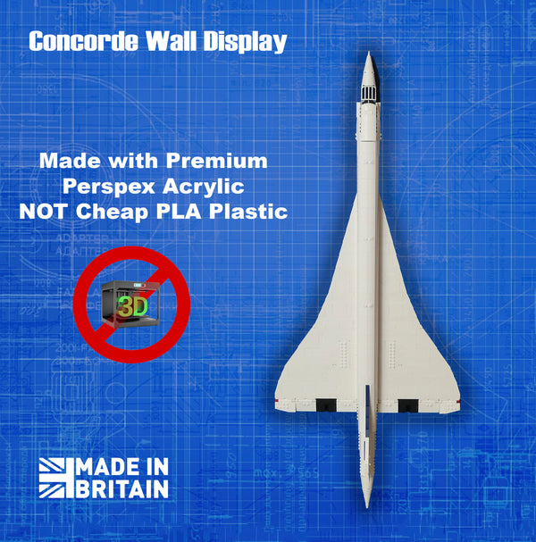 Wall mounted display stand For the LEGO Concorde 10318 – Laser Frame